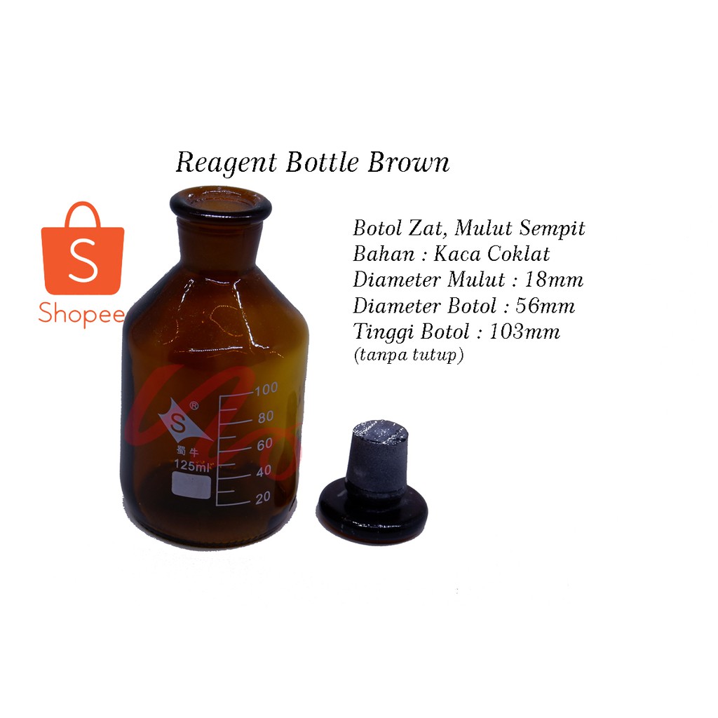 Jual Reagen Botol 125ml Coklat Mulut Sempit RRT | Shopee Indonesia