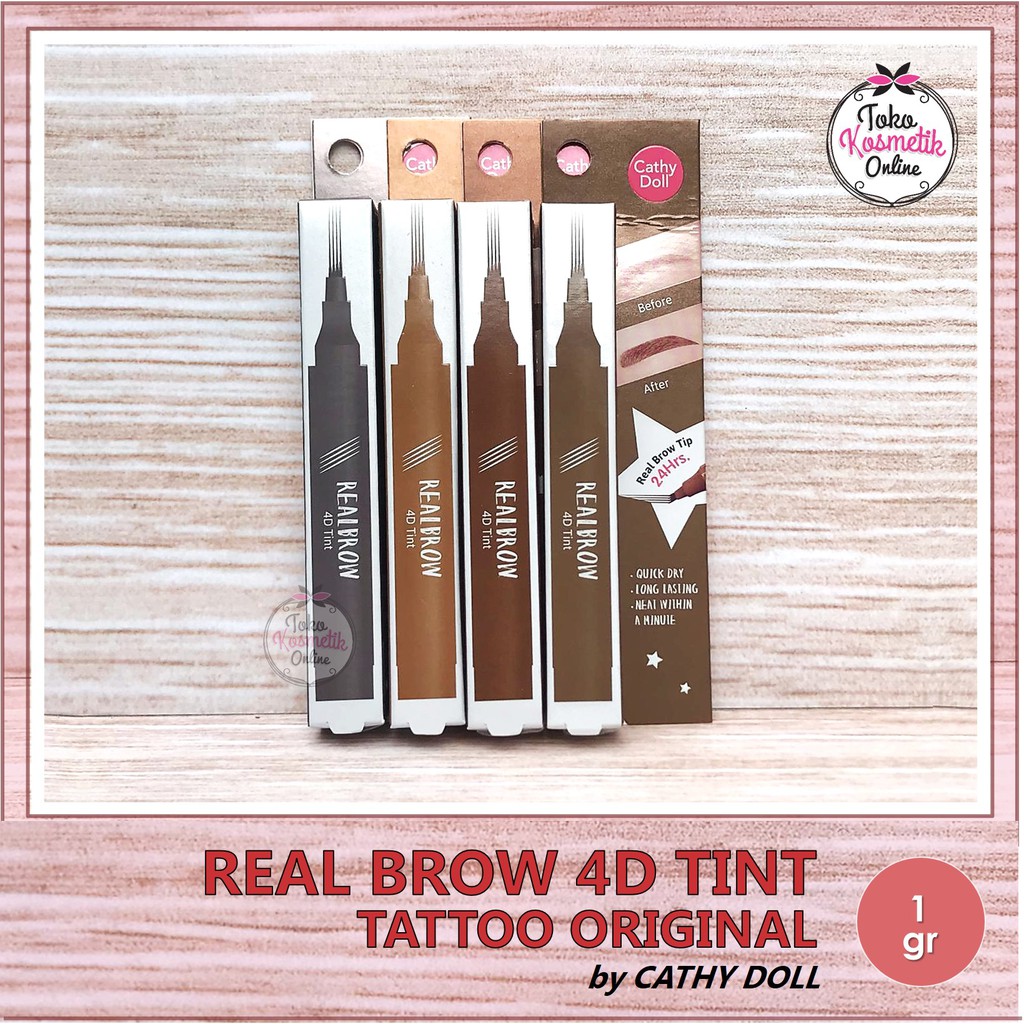 Jual CATHY DOLL REAL BROW 4D TINT TATOO ORIGINAL | Shopee Indonesia