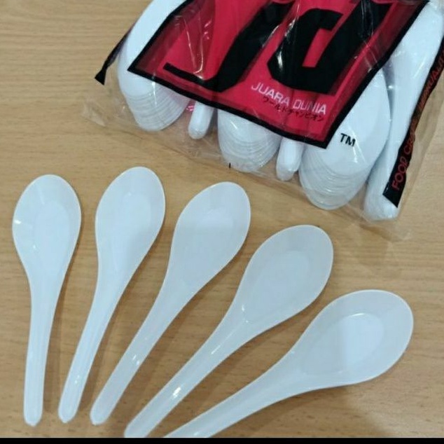 Jual SENDOK PLASTIK PUTIH ( 1 pack isi 144PC) - SENDOK BEBEK PLASTIK ...