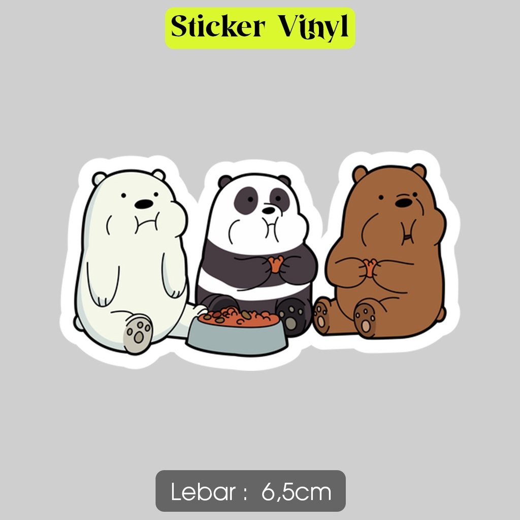 Jual Stiker We Bare Bears Eating Sticker Lucu Vinyl Satuan Anti Air ...