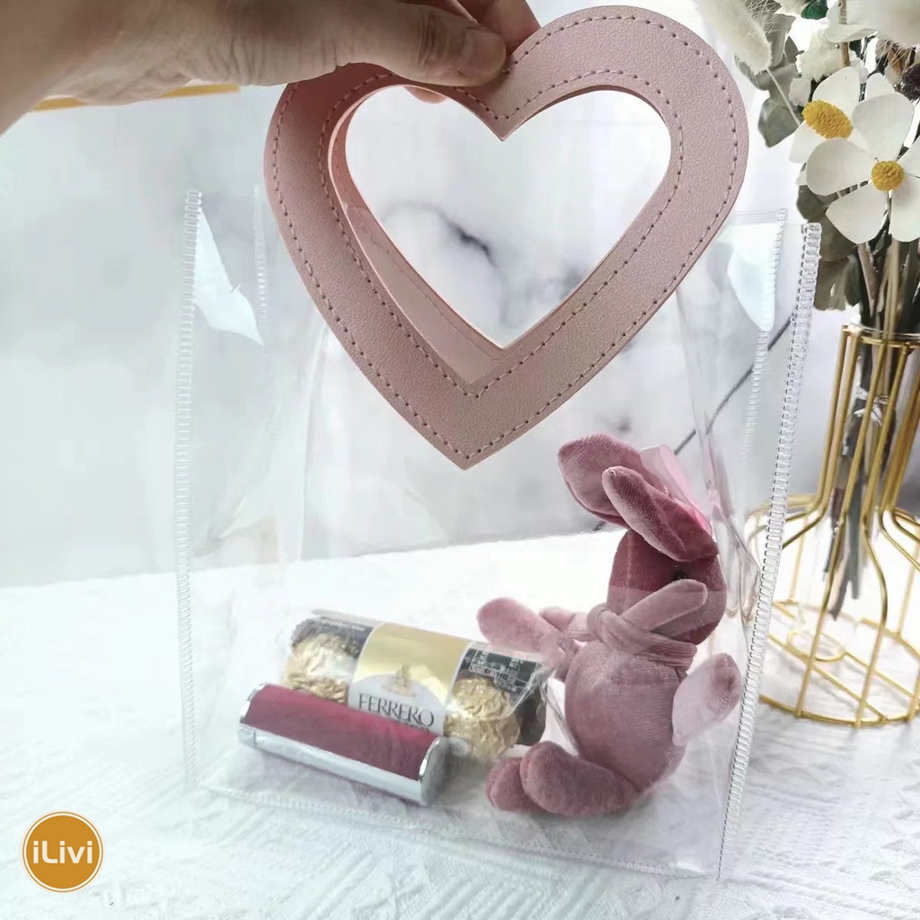 Jual Transparent tote bag pvc packaging bag crystal bag gift bag ...