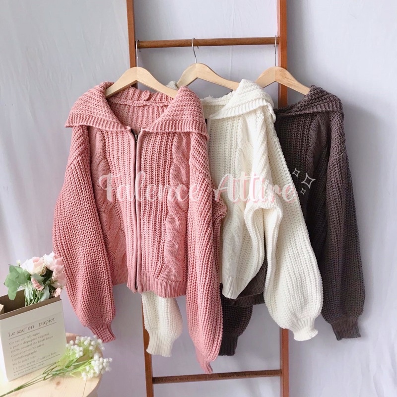 Jual deora premium hoodie jacket / outer rajut / outerwear rajut ...