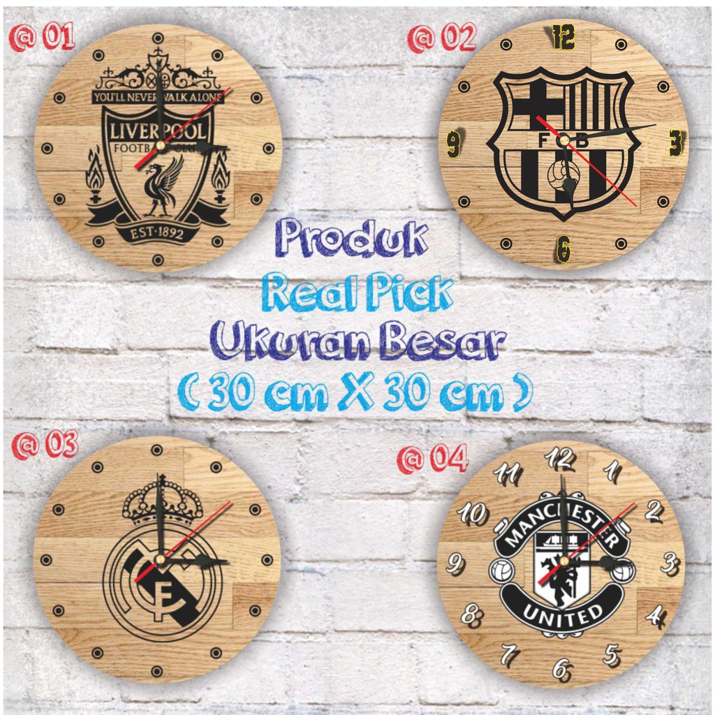 Jual Jam Dinding Shabby Chic/Wall Clock Tema Football | Shopee Indonesia