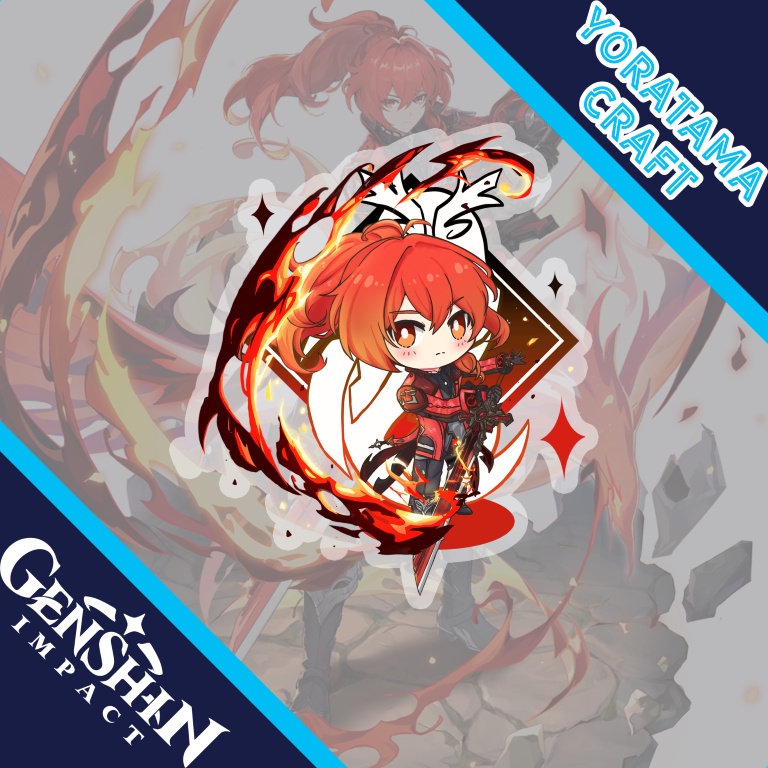 Jual Stand Figure Diluc Chibi Genshin Impact, Standee Anime Lucu Murah ...