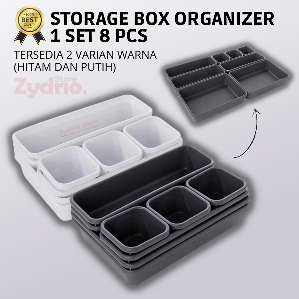 Jual 8 pcs Kotak Pembatas Laci / Storage Box Drawer Organizer ...