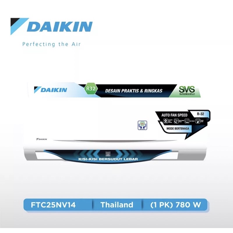 Jual DAIKIN AC Super Mini Split [1 PK] FTC25NV14 + RC25NV14 [INDOOR ...