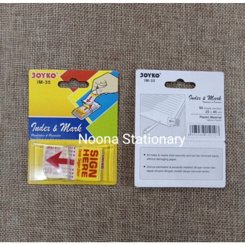 Jual Joyko Index Mark IM-35 / Joyko Penunjuk Sign Here Plastik / Joyko ...