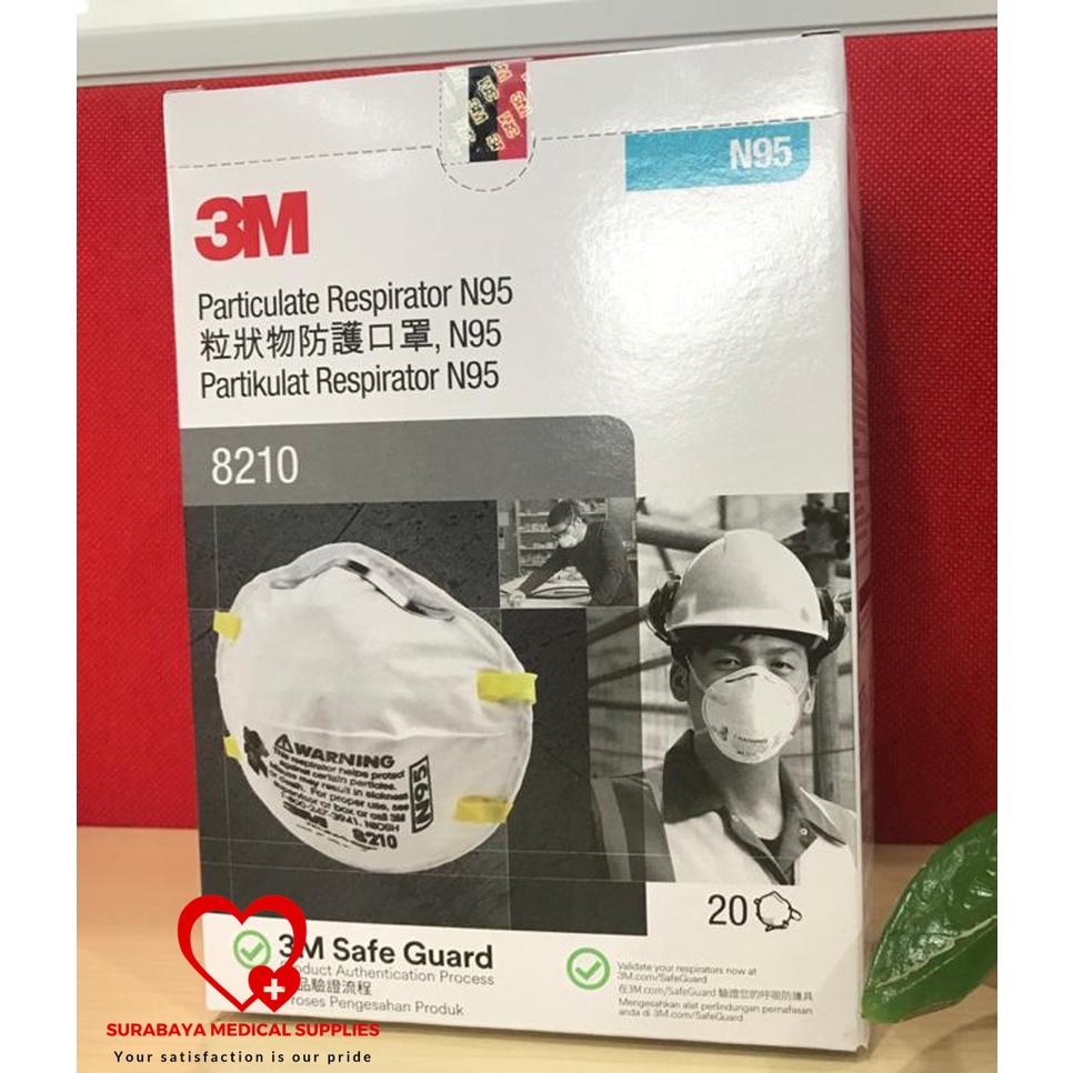 Jual 3M 8210 N95 box isi 20 MURAH ORIGINAL BARU SURABAYA | Shopee Indonesia