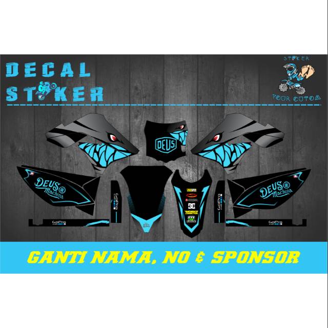 Jual Klx 150 s Decal baby shar blue light | Shopee Indonesia