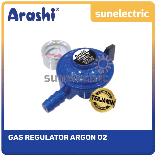Jual Arashi Argon 02 Regulator Gas LPG + Meteran Anti Bocor ARGON02 ...