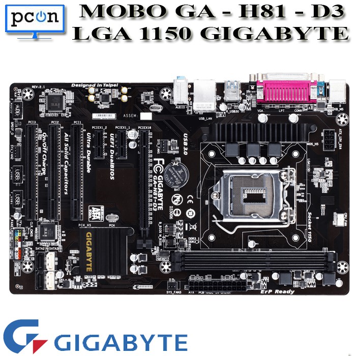 Jual MAINBOARD INTEL LGA 1150 GA-H81-D3 GIGABYTE ATX H81 | Shopee Indonesia