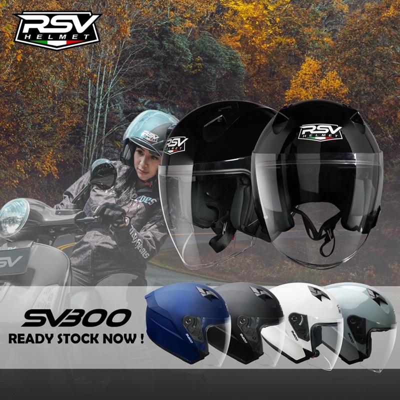 Jual HELM RSV SV300 Helm Half Face Double Visor | Shopee Indonesia