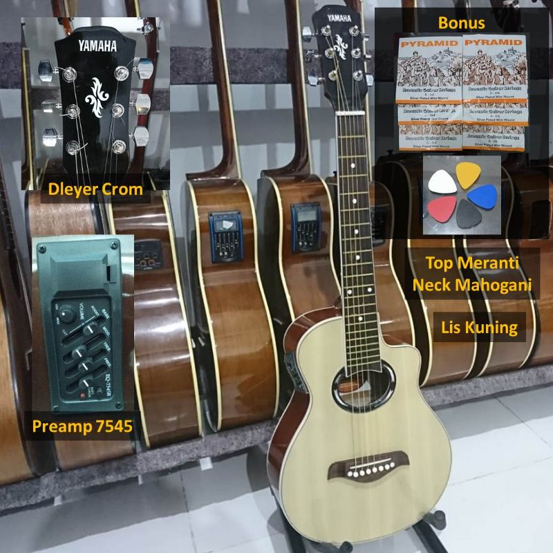 Jual Gitar akustik dan akustik elektrik ukuran 3/4 preamp 7545 LCD lc-5 murah 3 per 4 custom ...