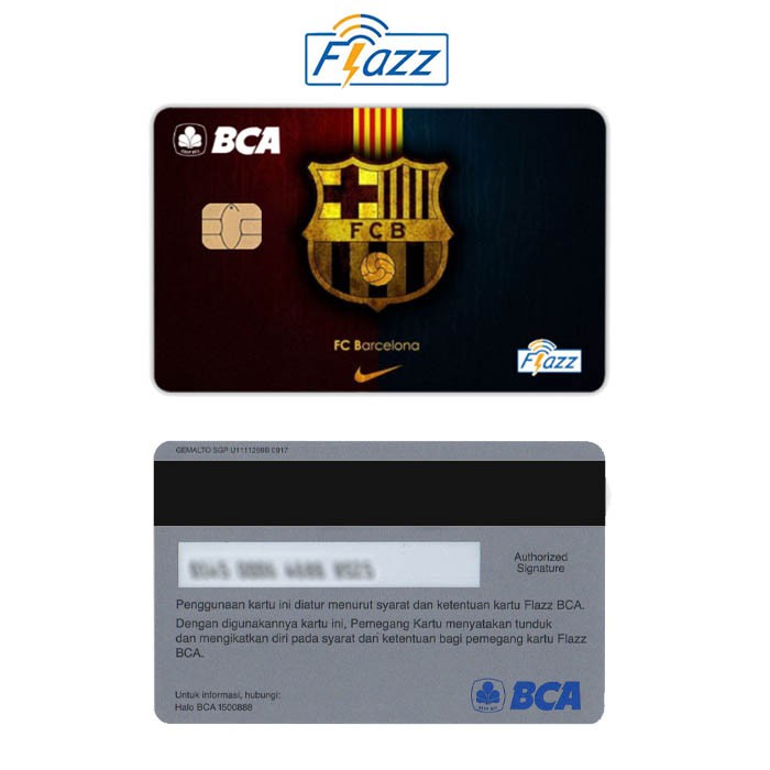 Jual Barcelona Logo Kartu E-Money Flazz BCA Gen 2 NFC Custom Card ...