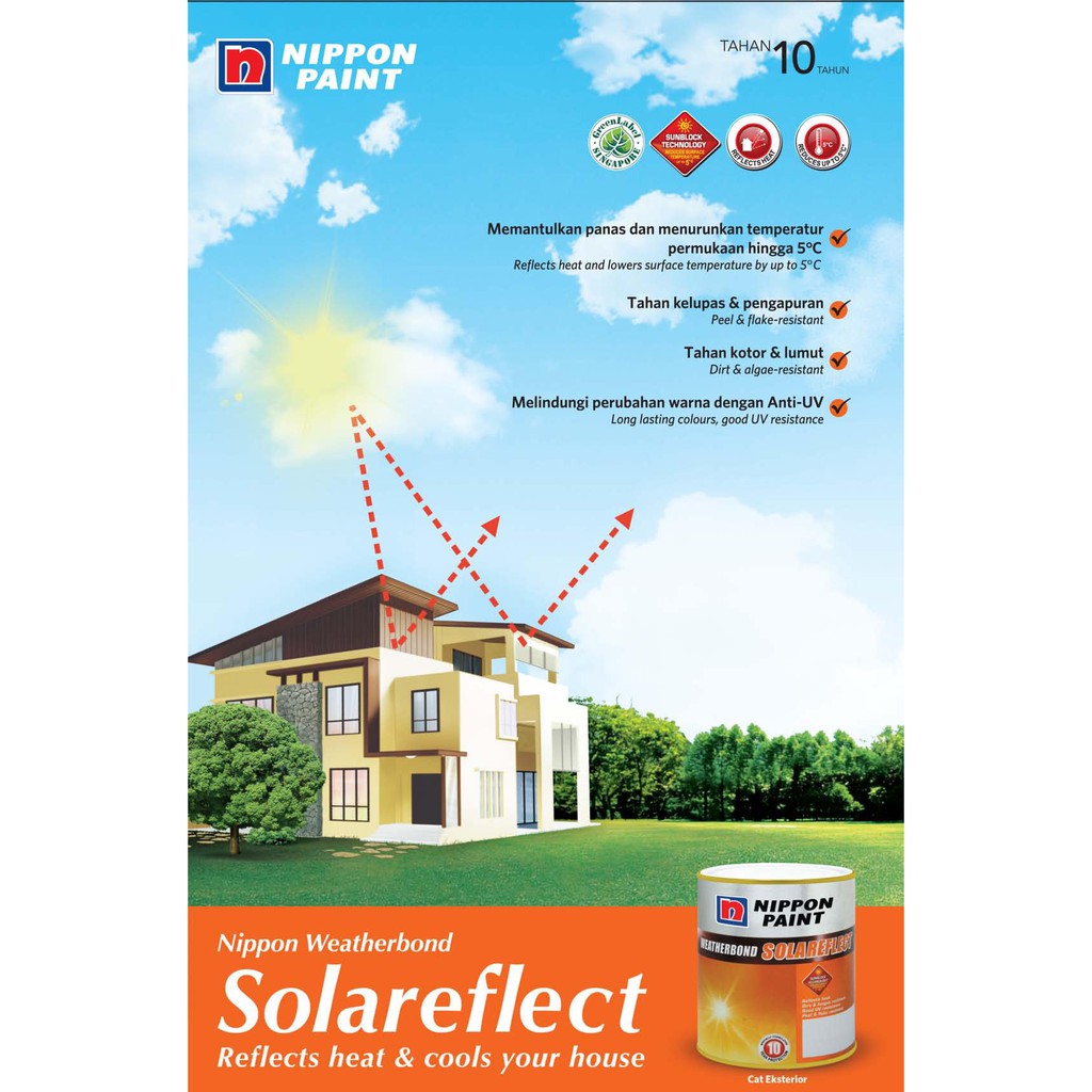 Jual Cat Tembok Eksterior Nippon Weatherbond Solareflect 2,5 L | Shopee ...