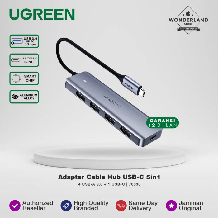 Jual Ugreen Adapter Cable Converter HUB USB-C 5in1 Multi Port Mini ...