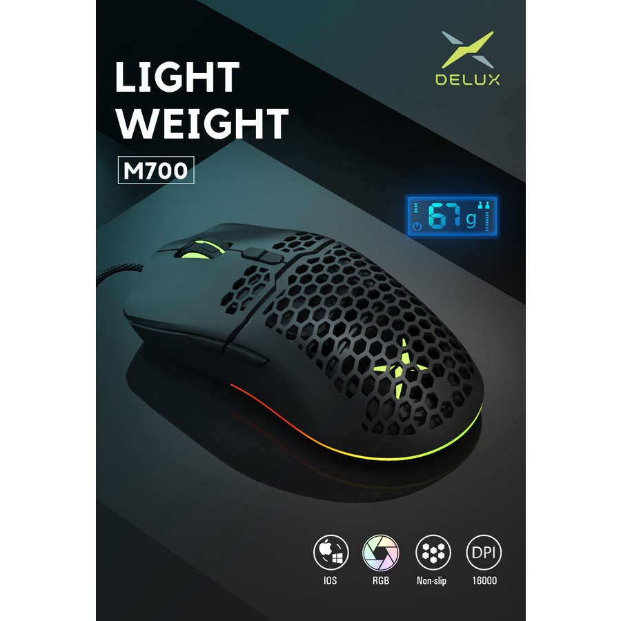 Jual Mouse Delux M700 - RGB Mouse Gaming Delux M700 - Light Weight ...