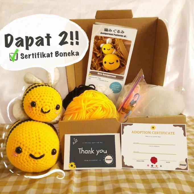 Jual DIY Crochet Bee Amigurumi Kit / Do It Yourself Boneka Rajut Lebah ...