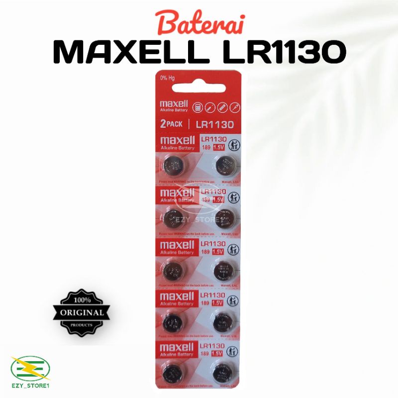 Jual Baterai Maxell LR1130 AG10 189 Original Batrai LR 1130 | Shopee Indonesia