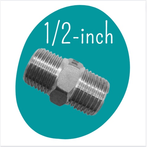 Jual Double nepel 1/2 inch stainless DN12- dobel nepel fitting sambungan pipa | Shopee Indonesia