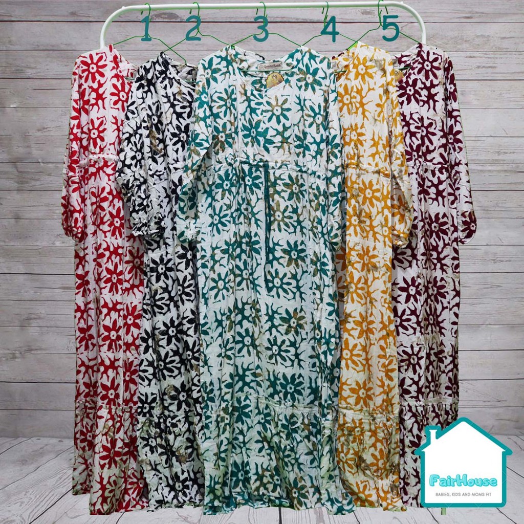 Jual Longdres Qonita by Qonita Batik Boutique | Daster Dress Batik ...