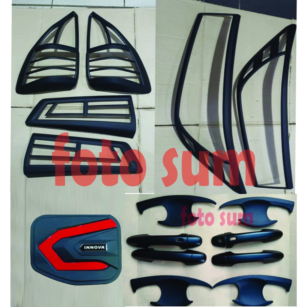 Jual Garnish depan Belakang outer tangki list merah dan hendel smartkey Hitam All New Innova ...