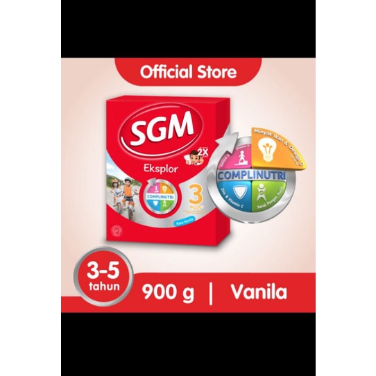 Jual SGM Eksplor 3 Plus Susu Pertumbuhan 3-5th Vanila 900 gr-Vanilla ...
