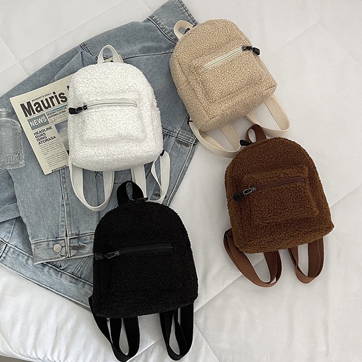 Jual Mismi Lucky Bag Tas Ransel Mini Wanita Winter Plush Style Korea ...