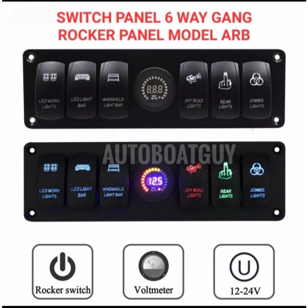 Jual Switch Panel 6 Way / Gang Rocker ARB Marine Grade / Offroad ...