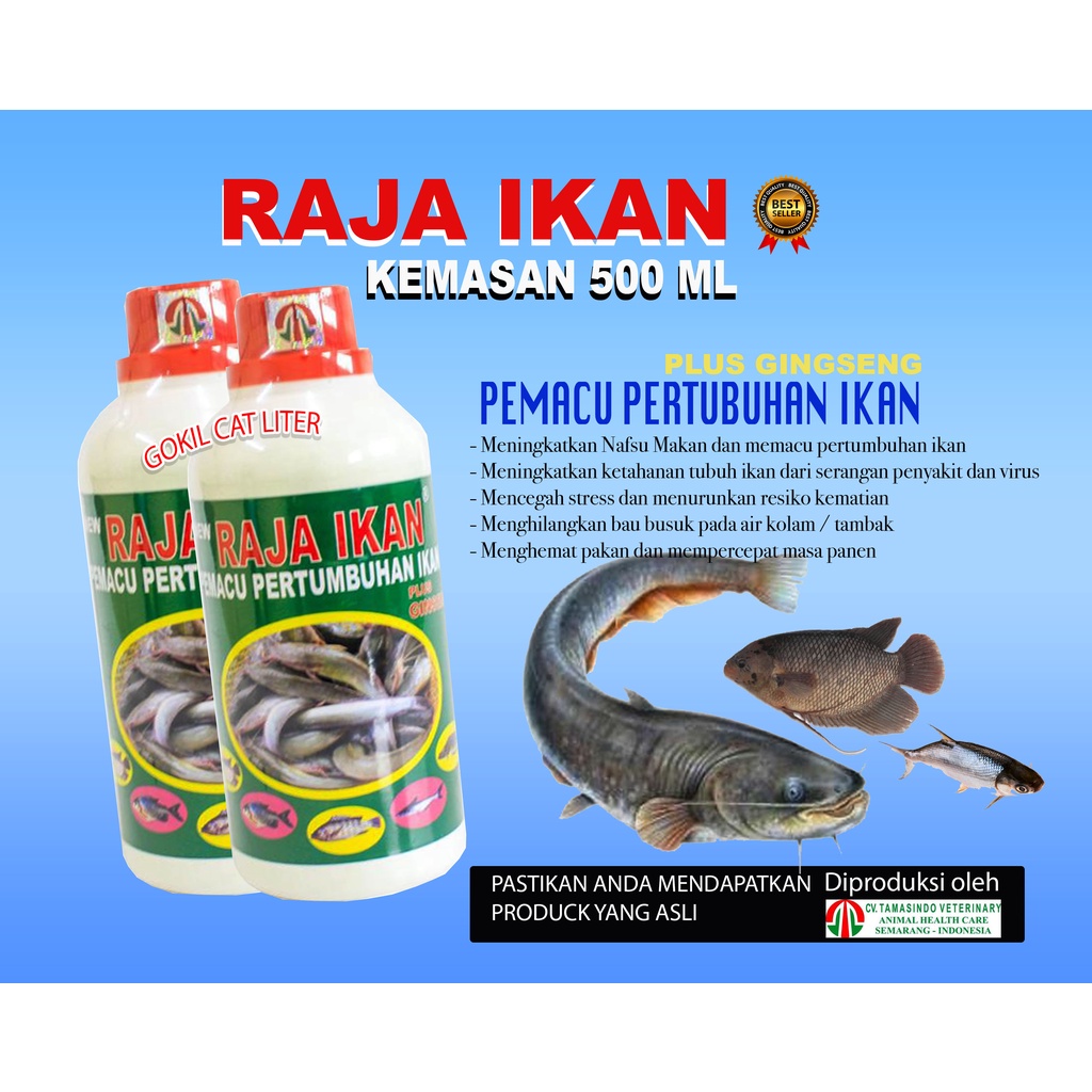 Jual RAJA IKAN 500 ML-PENGGEMUK IKAN,VITAMIN PENGGEMUK IKAN-PENAMBAH NAFSU MAKAN IKAN | Shopee ...