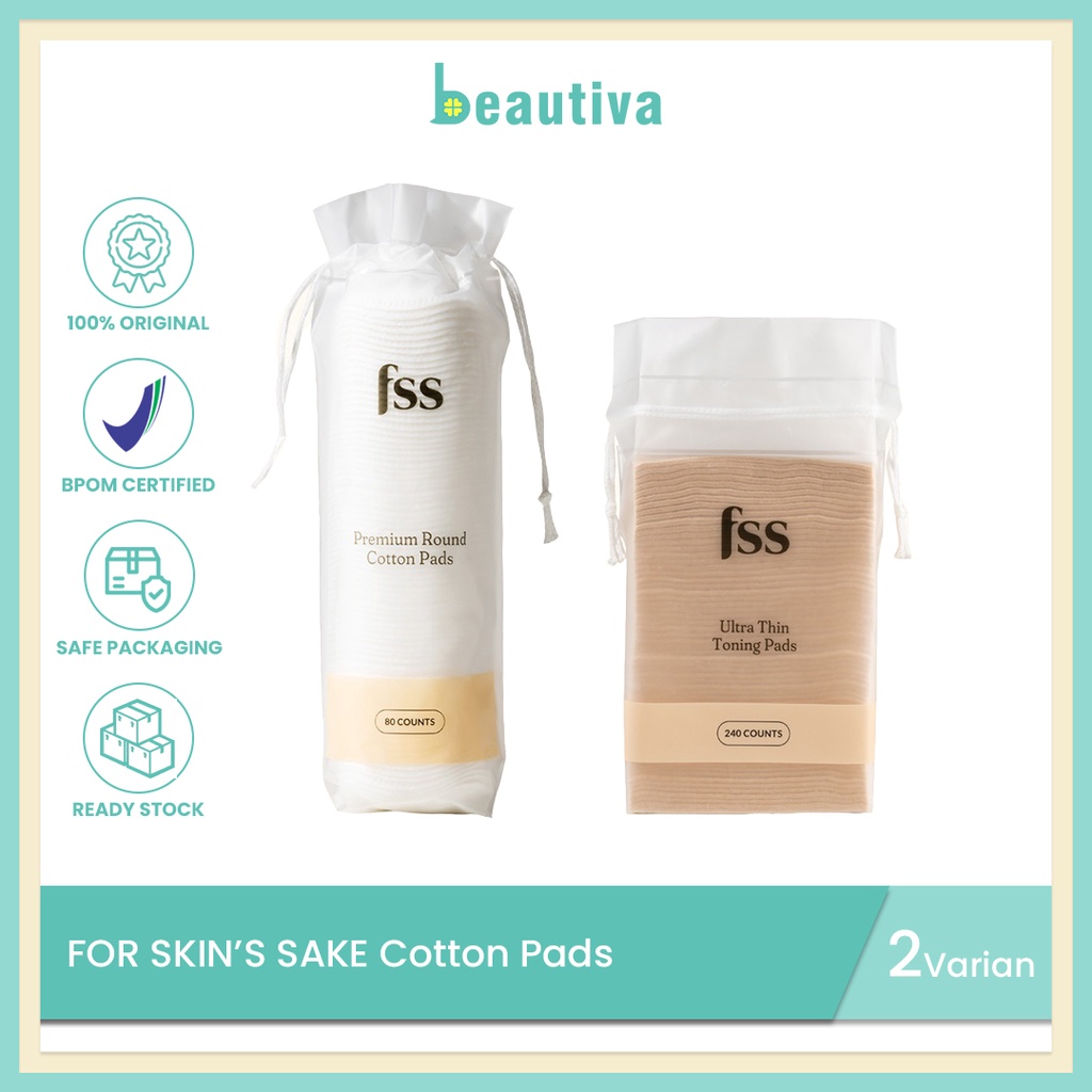 Jual For Skin's Sake FSS - Premium Round Cotton Pads (Kapas) - Ultra ...