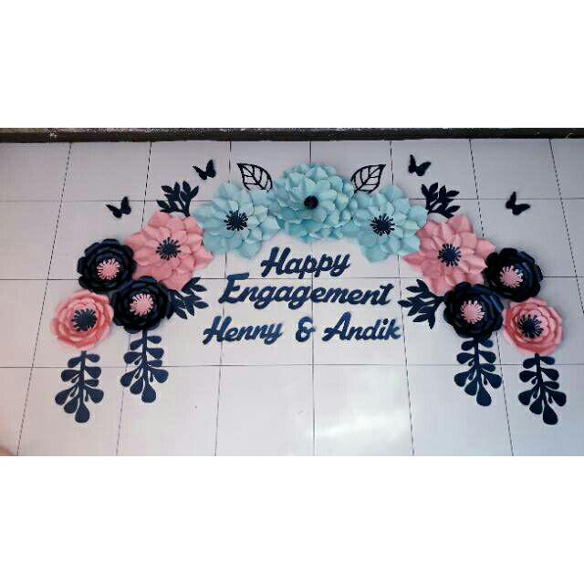 Jual Paper flower / Backdrop Gratis nama/real pict/ bunga kertas ...