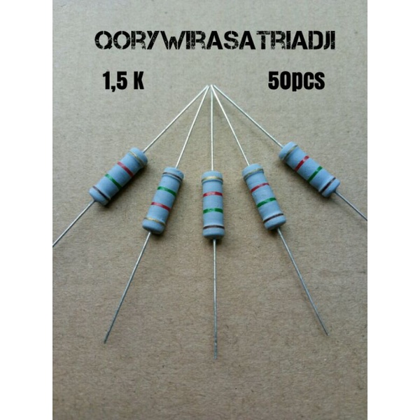 Jual Resistor 1,5K 2 Watt Resistor 1K5 2 watt 50pcs | Shopee Indonesia