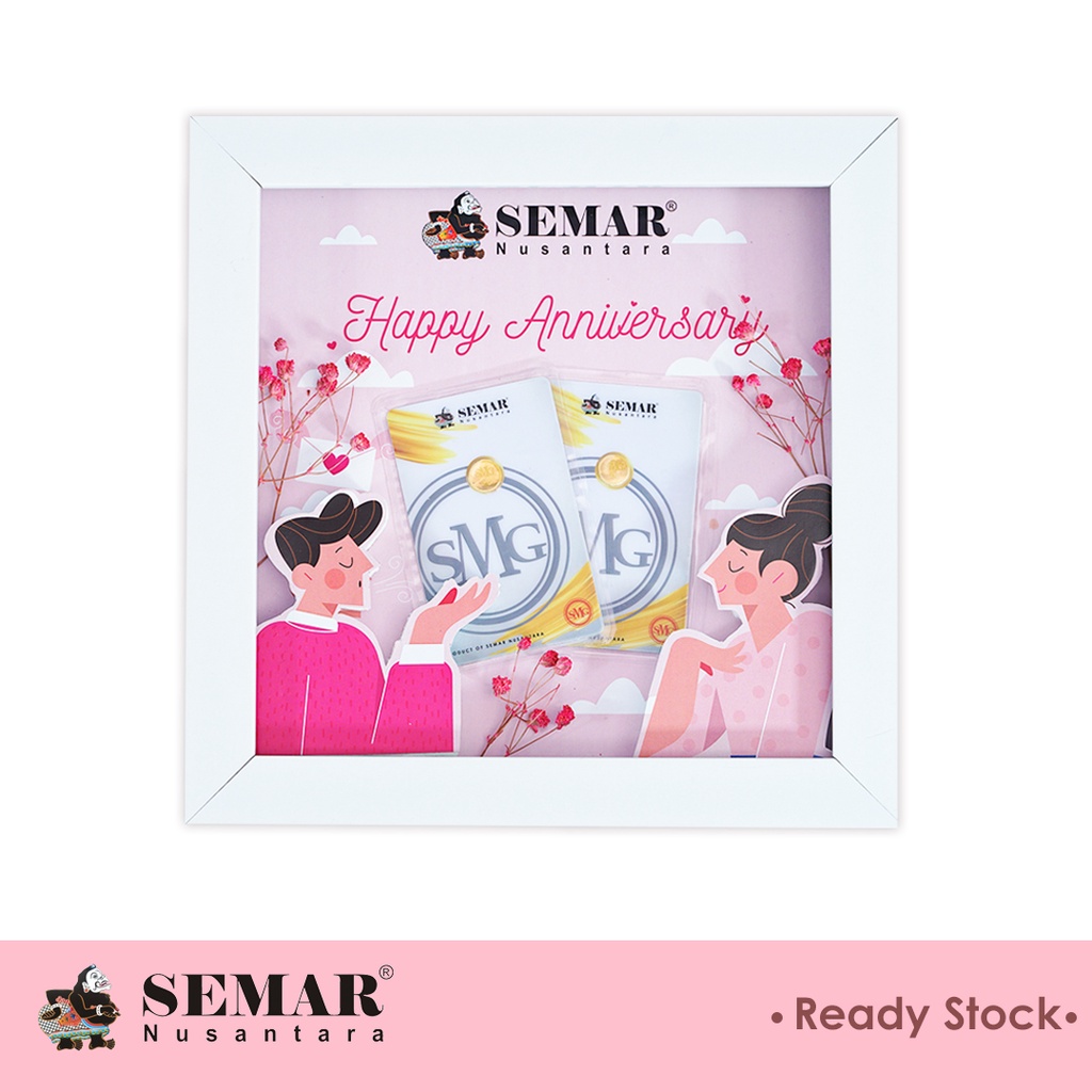 Jual SMG Press Gift Series Happy Anniversary Frame Edition Emas ...
