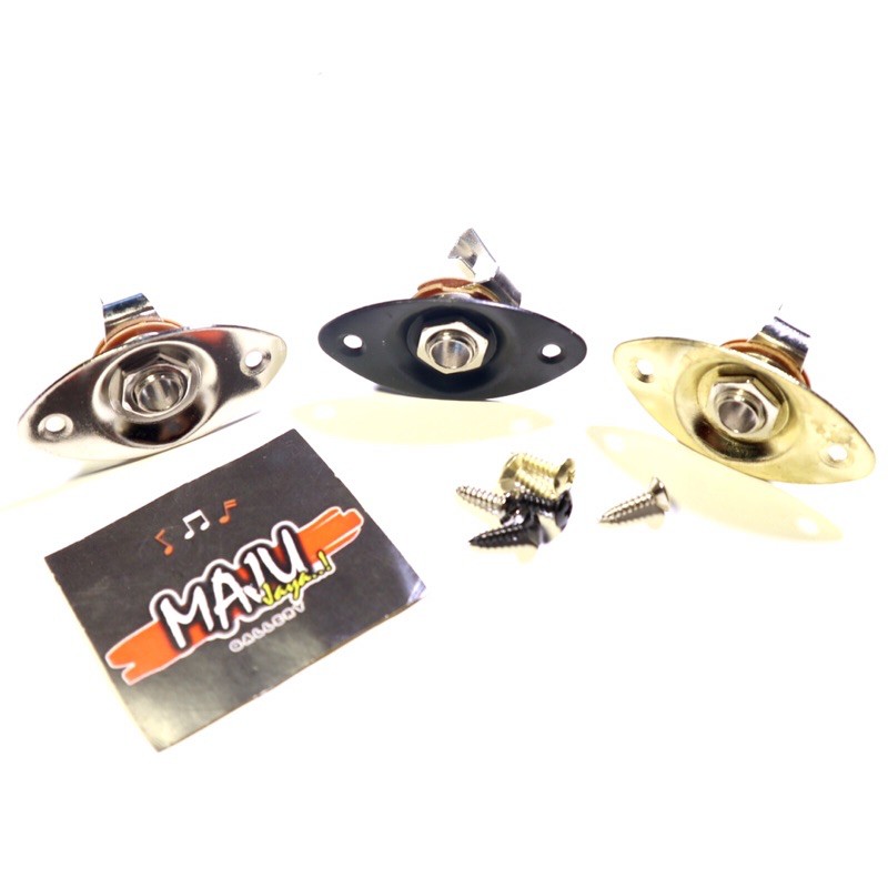 Jual socket soket jack plate plat gitar or bass elektrik oval witch ...