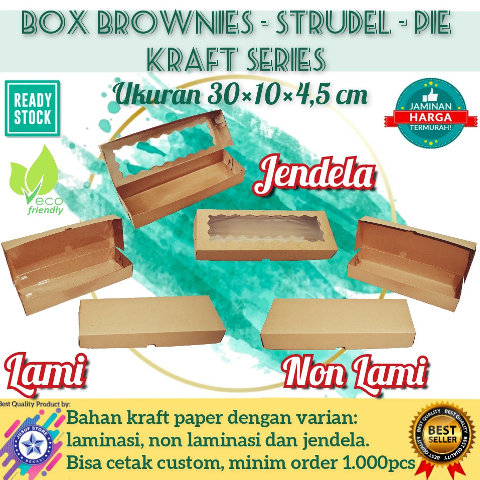 Jual Kotak 30x10x4.5 Bolen Box Brownies Spikoe Dus Nugget Donat Cake ...