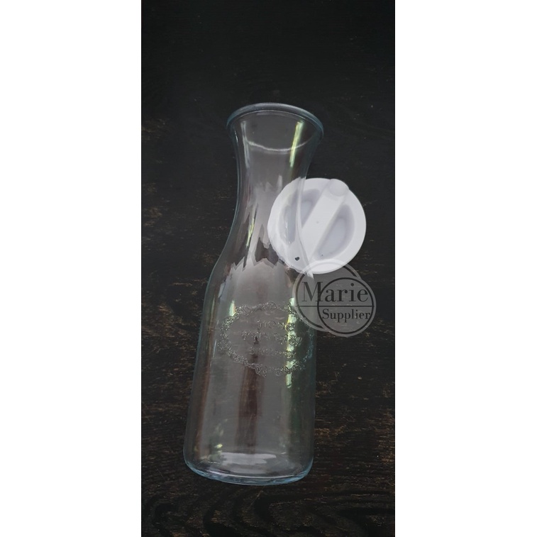 Jual 1PCS 1000 ml Botol Kaca ZD6605E Botol Emboss Tutup Plastik ...
