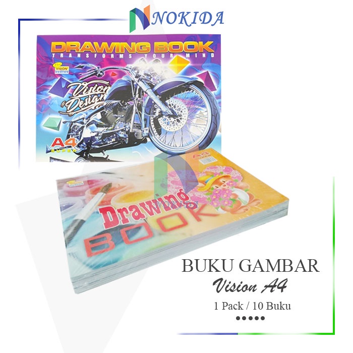 Jual Nokida Buku Gambar Vision [A4/1 Pak/10 Buku] / Vision Drawing Book ...