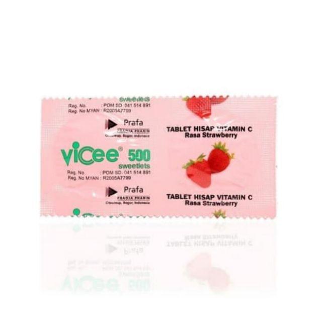 Jual Vicee vitamin C 500 mg kemasan strip isi 2 tablet hisap jeruk ...
