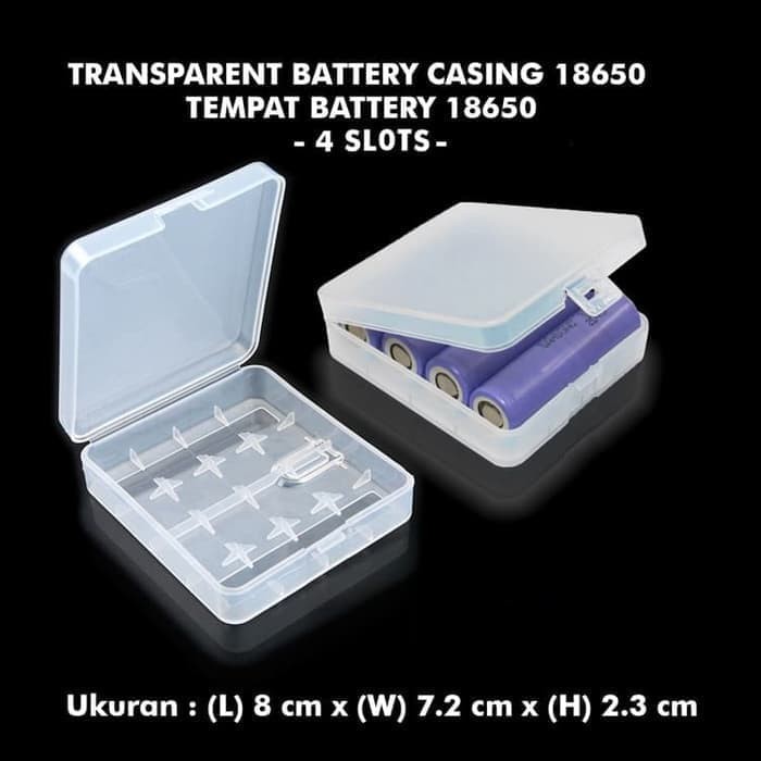 Jual Kotak Tempat Baterai/ Battery Box Case 4 Slots 18650 Transparent ...
