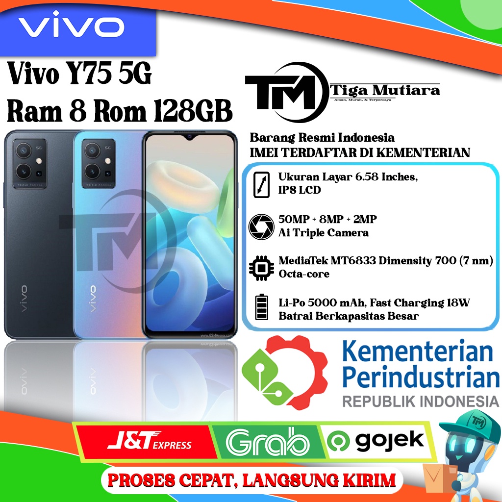 Jual Vivo Y75 5G Ram 8 Rom 128GB | Shopee Indonesia