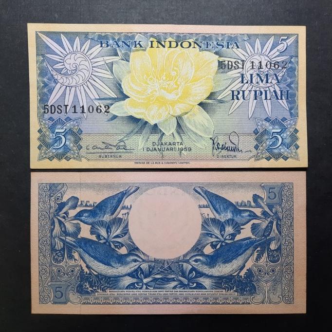 Jual SATU LEMBAR 5 RUPIAH SERI BUNGA 1959 / UANG KUNO INDONESIA / KOLEKSI | Shopee Indonesia