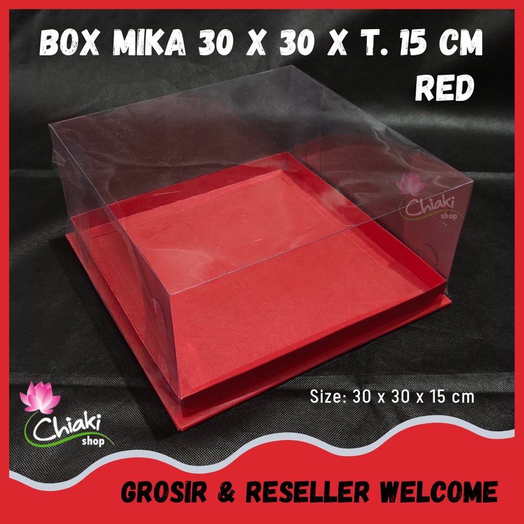 Jual Box Mika MERAH Uk 30 x 30 x T. 15 cm RED Cake Pudding Tart Dus ...