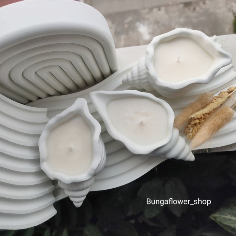 Jual [ NEW ] Sea Shell Natural Aesthetic Candle Concrete Art - Dekorasi Rumah - Lilin ...