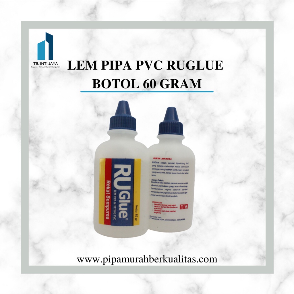 Jual Lem PVC RUglue botol 60 gram pipa | Shopee Indonesia