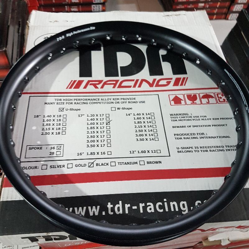 Jual Pelek Velg TDR Rim US ( U Shape ) Hitam Black 160 Ring 17 Original ...