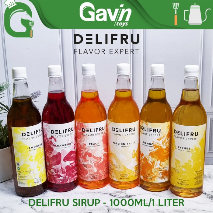 Jual Sirup Delifru 1L Rasa Buah Strawberry Peach Lemon Mangga Leci ...