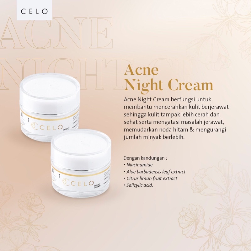 Jual Celo Acne Night Cream Glowing (BELI 1 GRATIS 1) - celo.beaute exp ...