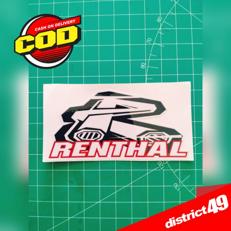 Jual Stiker print and cut laminasi tahan air - Stiker RENTHAL Logo ...
