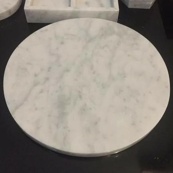 Jual Round Carrara Marble Flat Tray | Tatakan Marmer Carrara Bulat 20cm ...